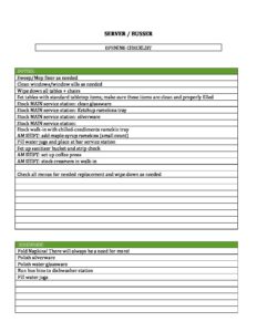 Opening Duties-server-busser | Embarcadero Hospitality Group